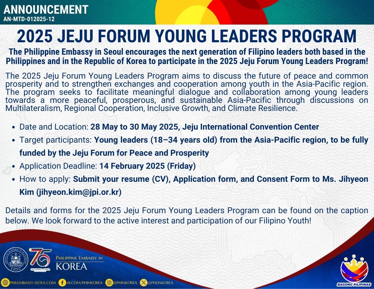 2025 Jeju Forum Young Leaders Program , April 13, 2026Embassy of the ...